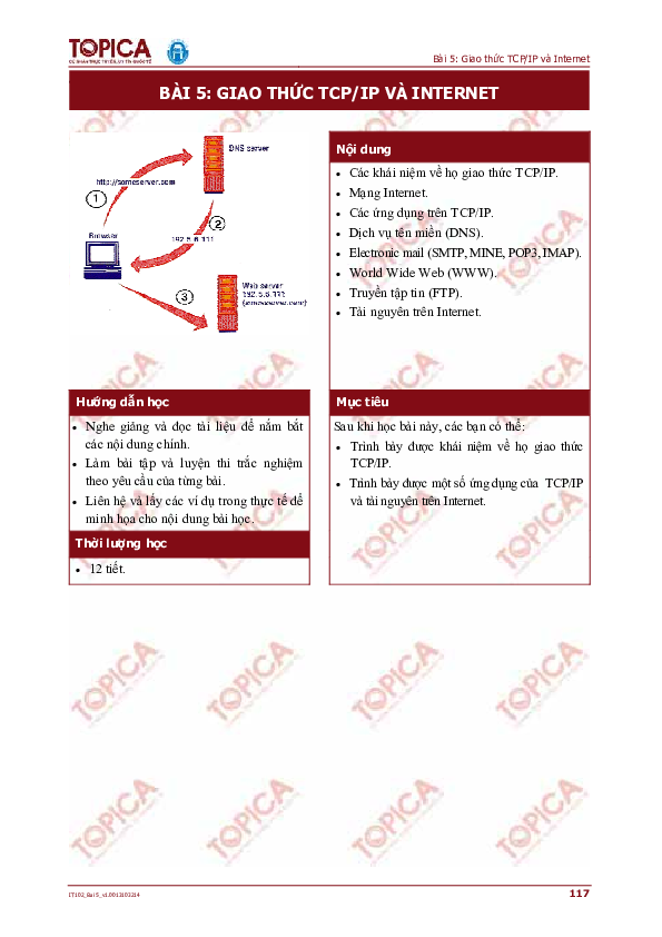 (PDF) Bài 5: Giao thức TCP/IP và Internet