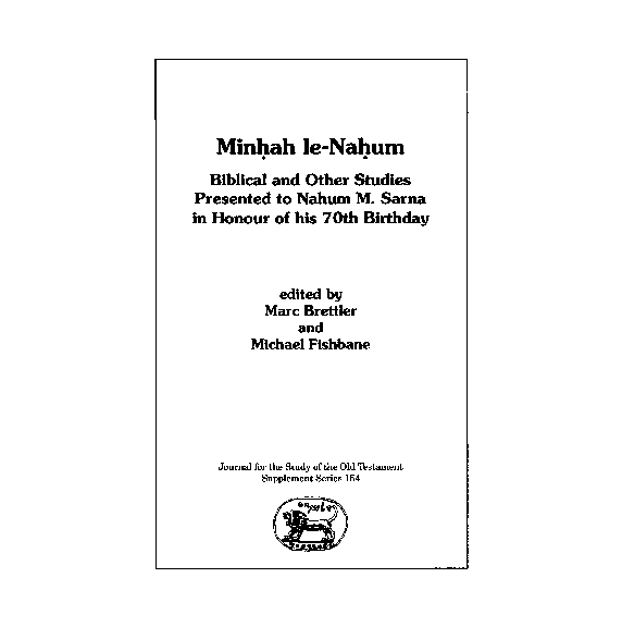 (PDF) *Minhah le-Nahum: Biblical and Other Studies Presented to Nahum M ...