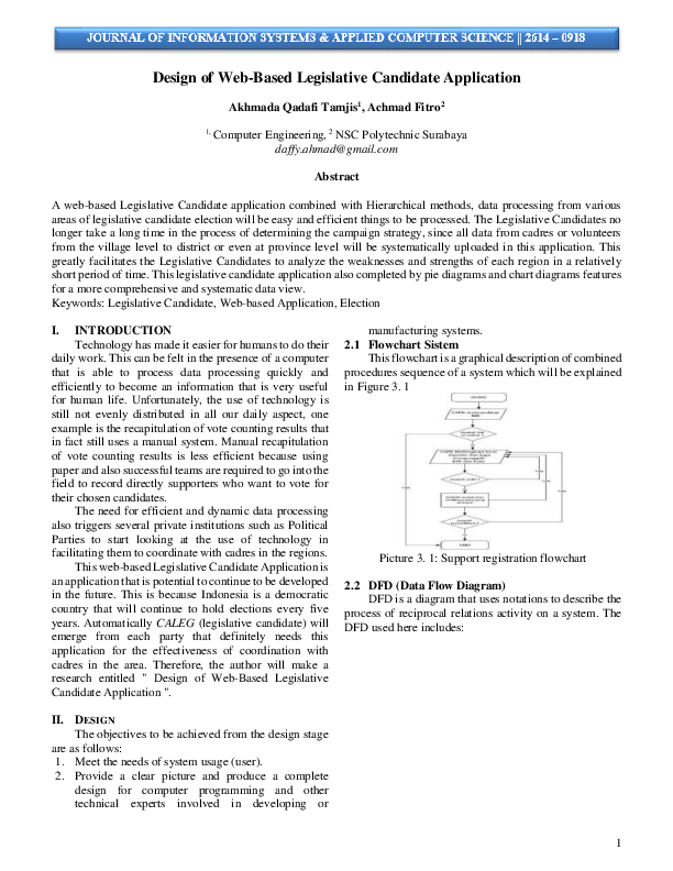 (PDF) Design of Web-Based Legislative Candidate Application