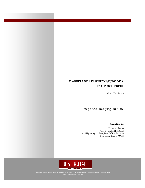 (PDF) MARKET AND FEASIBILITY STUDY OF A PROPOSED HOTEL Proposed Lodging ...