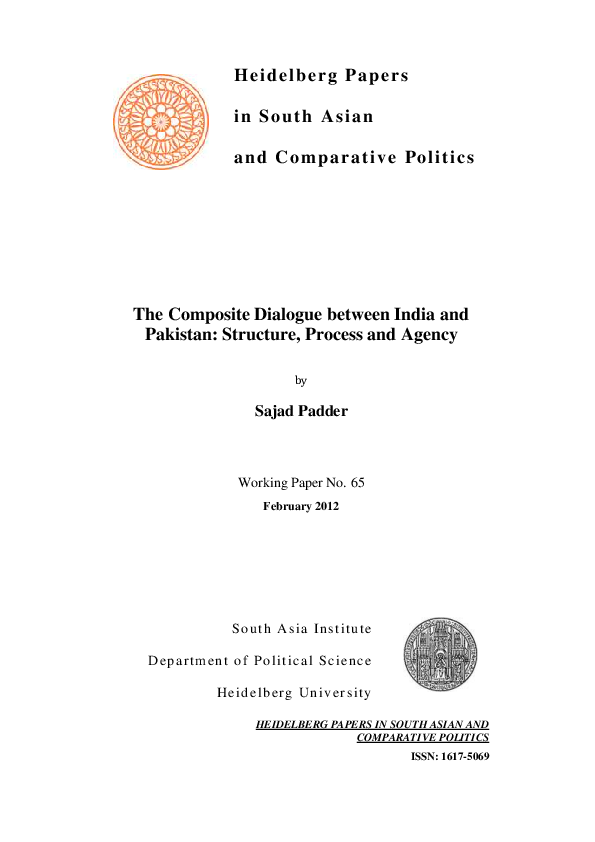 (PDF) The Composite Dialogue between India and Pakistan: Structure ...