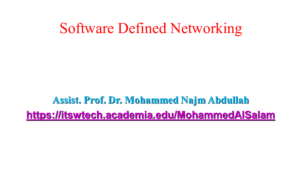 (PPT) Software Defined Networking
