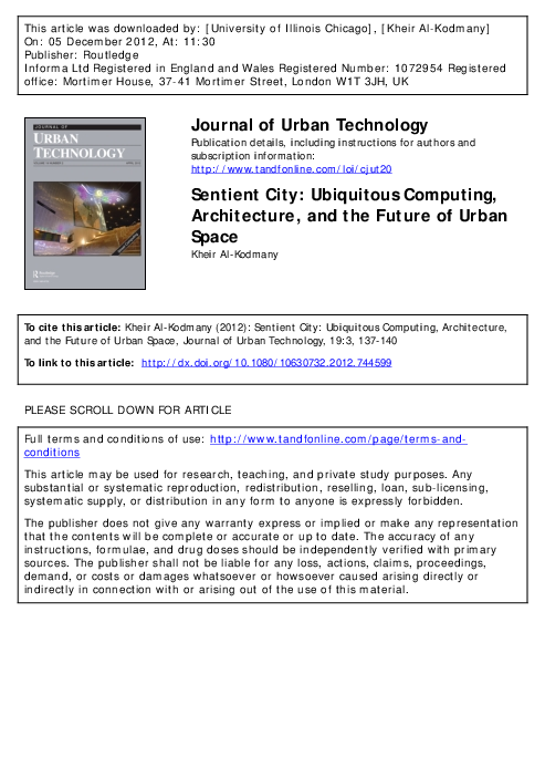 (PDF) Sentient City: Ubiquitous Computing, Architecture, and the Future ...