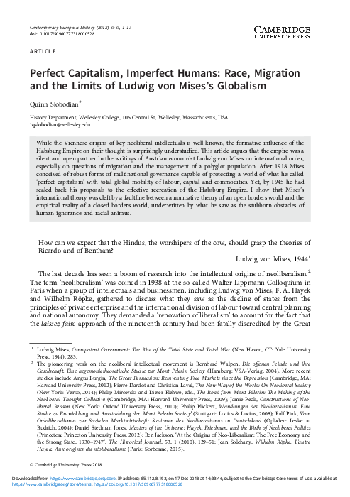 (PDF) Perfect Capitalism, Imperfect Humans: Race, Migration and the ...