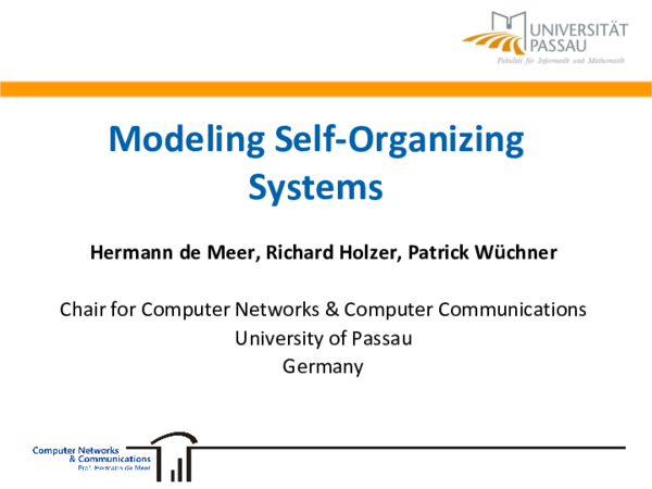 (PDF) Modeling Self-Organizing Systems