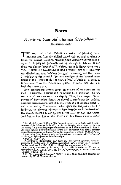 (PDF) Daniel Sperber, “A Note on Some Shi’urim and Graeco-Roman ...