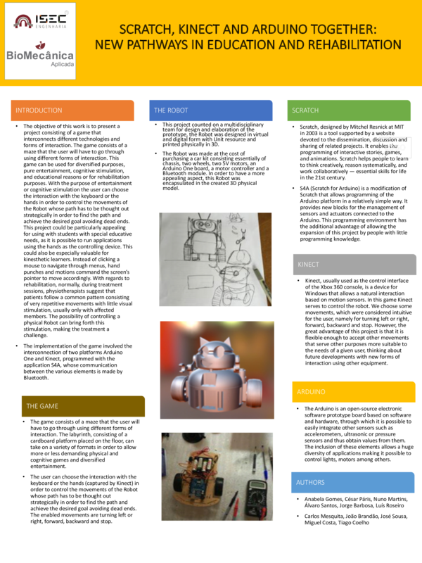 (PDF) SCRATCH, KINECT AND ARDUINO TOGETHER: NEW PATHWAYS IN EDUCATION AND REHABILITATION