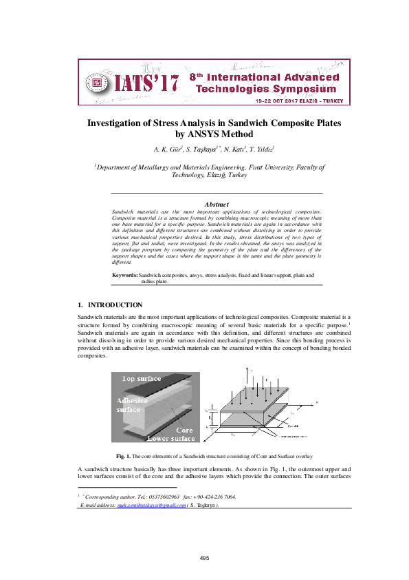 (PDF) Investigation of Stress Analysis in Sandwich Composite Plates By ...