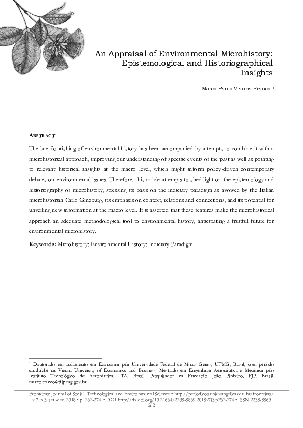 (PDF) An Appraisal of Environmental Microhistory: Epistemological and ...