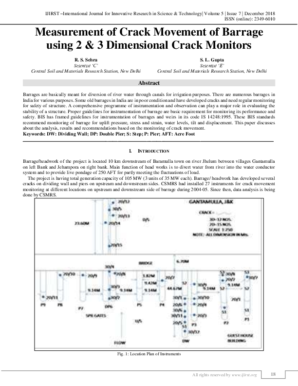 (PDF) Measurement of Crack Movement of Barrage using 2 & 3 Dimensional ...