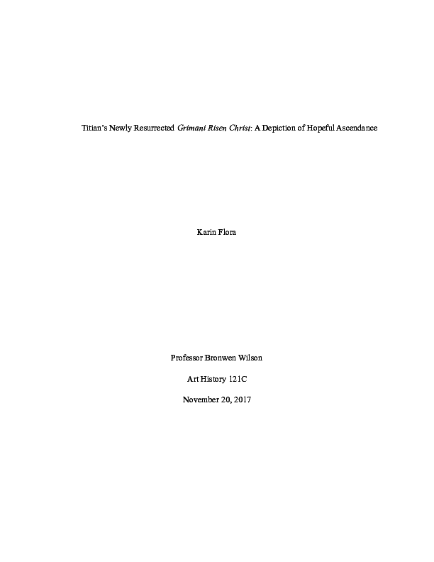 (PDF) Titian's Newly Resurrected Grimani Risen Christ: A Depiction of ...