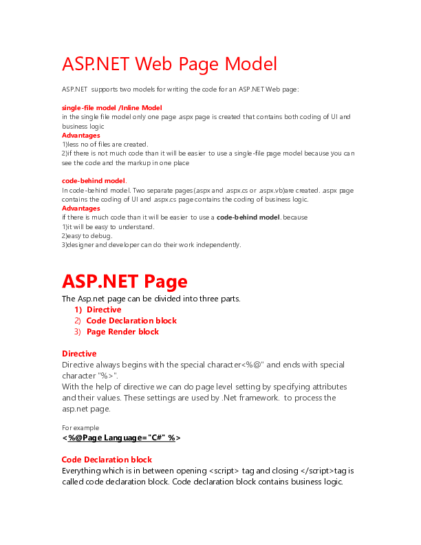 (DOC) ASP.NET Web Page Model