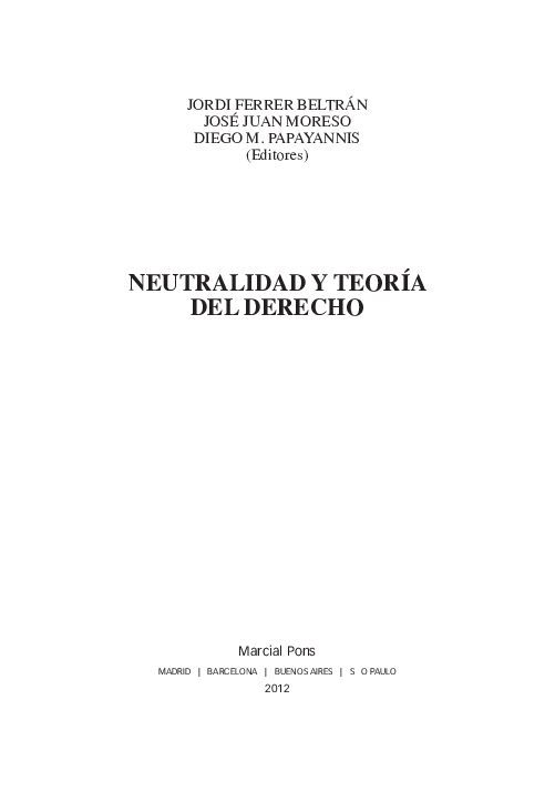 (PDF) Neutrality and Theory of Law