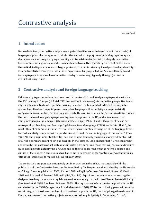 (PDF) Contrastive analysis