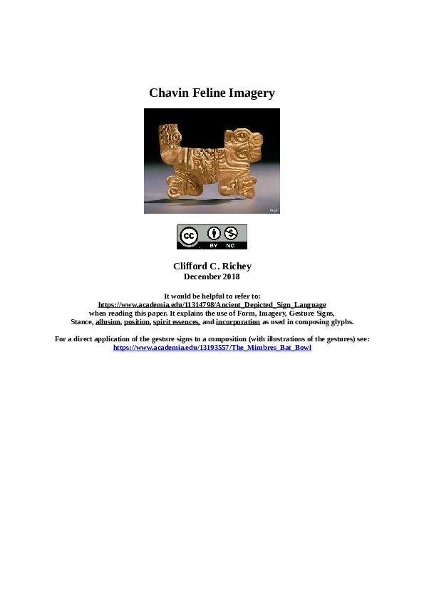 (PDF) Chavin Feline Imagery | Clifford C Richey - Academia.edu