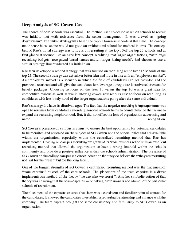 (DOC) Deep Analysis of SG Cowen Case