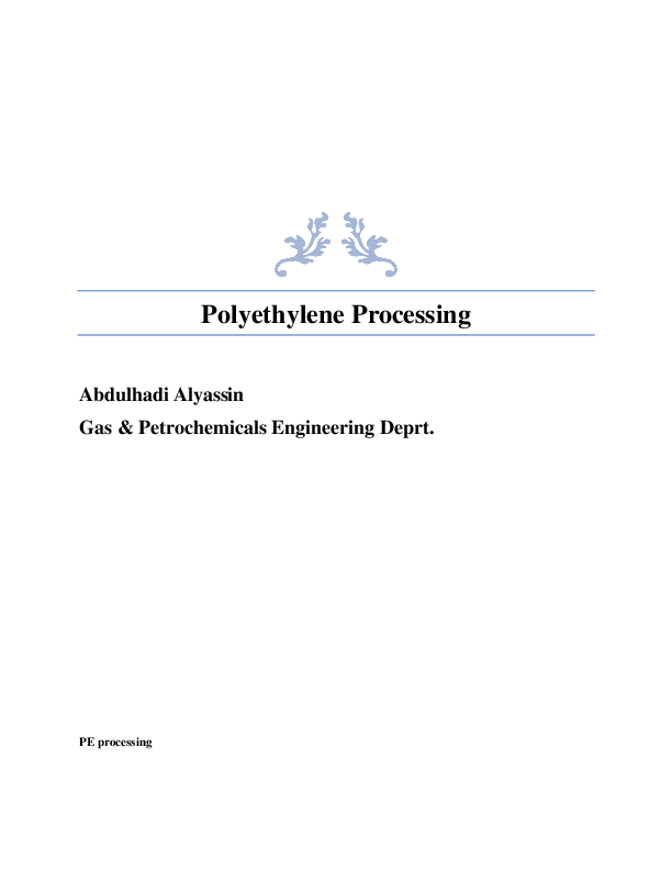 (PDF) Polyethylene Processing