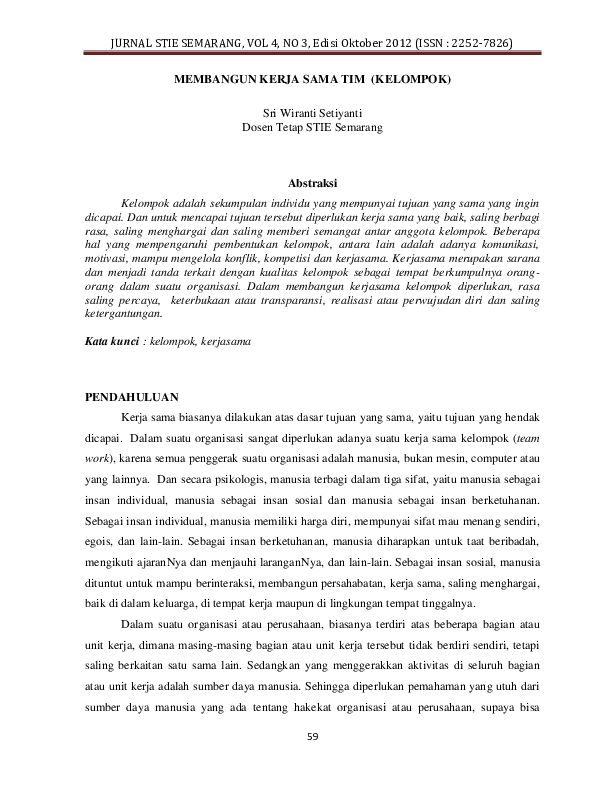Pdf Membangun Kerja Sama Tim Kelompok