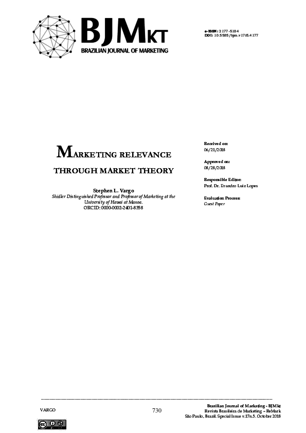 (PDF) Marketing Relevance Through Market Theory