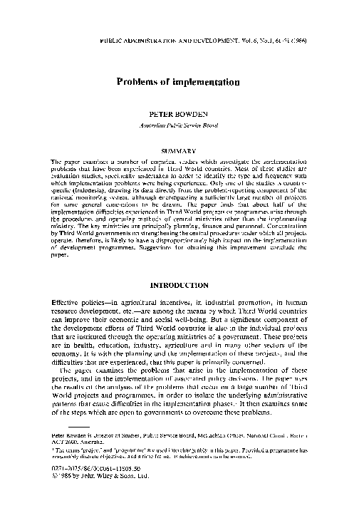 (PDF) Problems of implementation