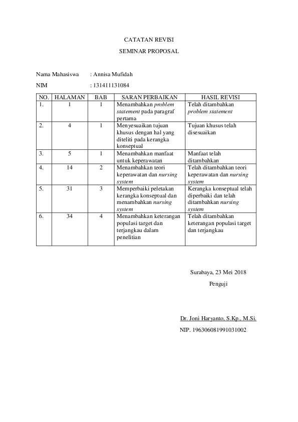 (DOC) CATATAN REVISI SEMINAR PROPOSAL