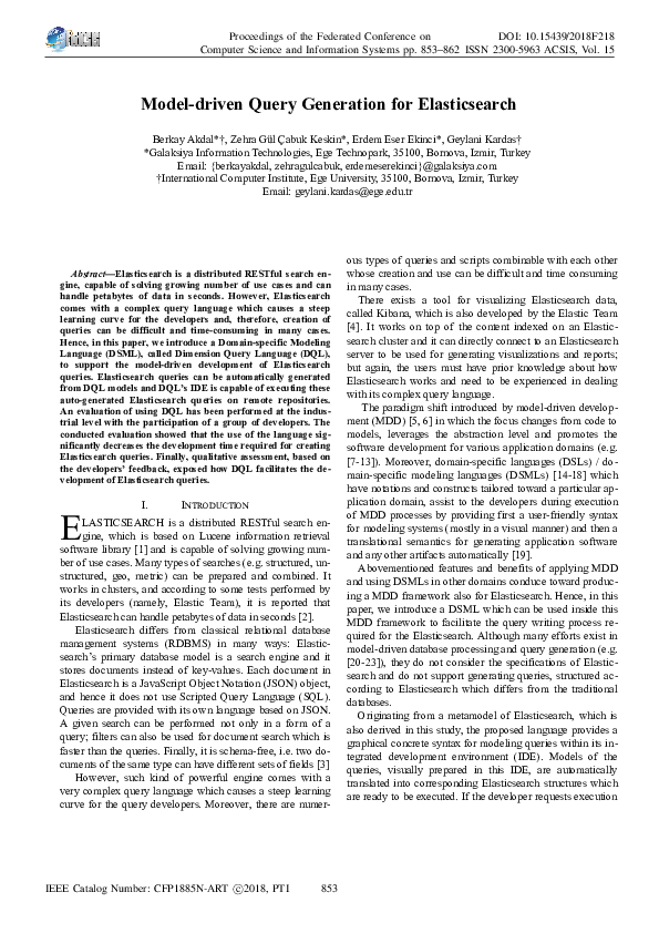 Pdf Model Driven Query Generation For Elasticsearch