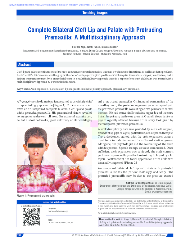(PDF) Teaching Images Complete Bilateral Cleft Lip and Palate with ...