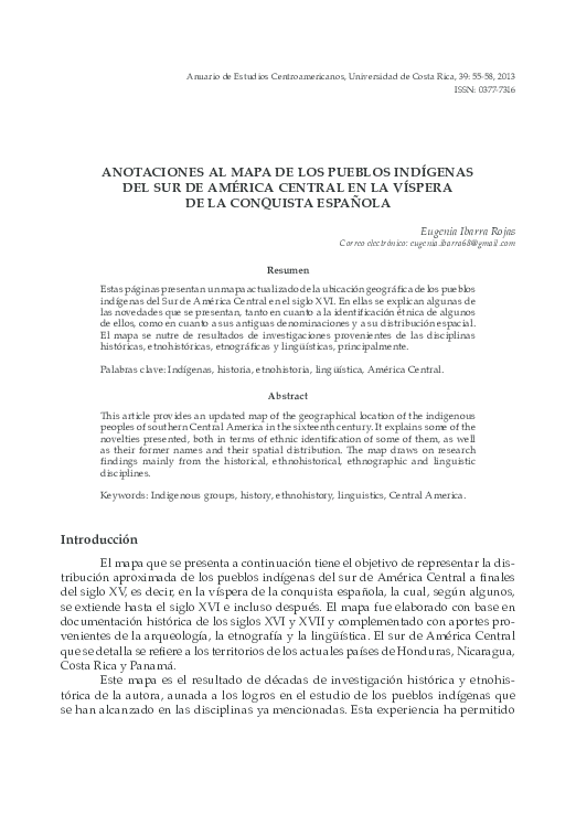 (PDF) Anotaciones al mapa de los pueblos indígenas del sur de América ...
