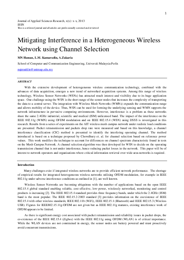 (DOC) Mitigating Interference in a Heterogeneous Wireless Network using ...