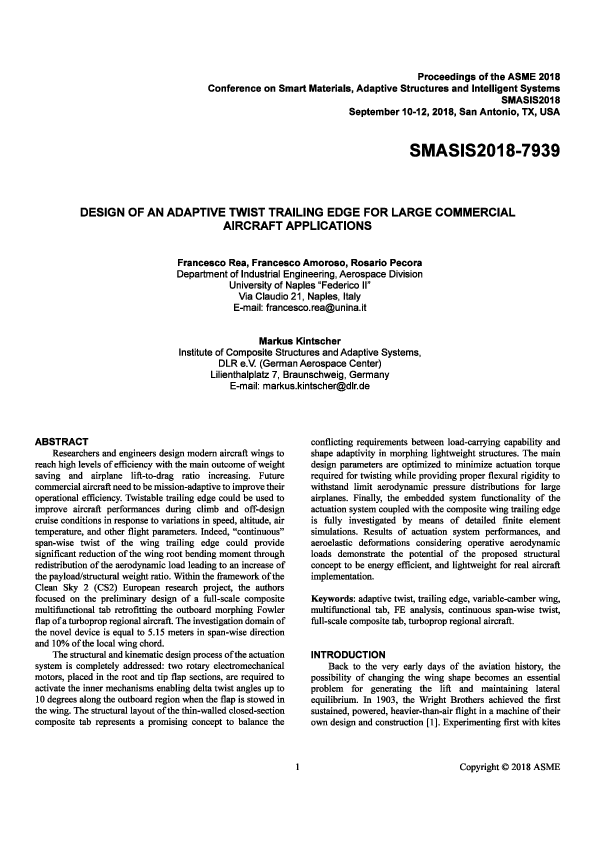 (PDF) Design of an adaptive twist trailing edge for large commercial ...