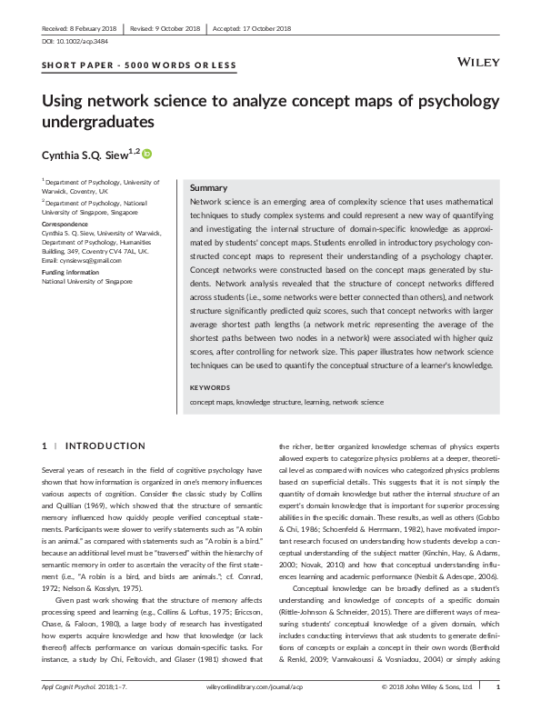 (PDF) Using network science to analyze concept maps of psychology ...