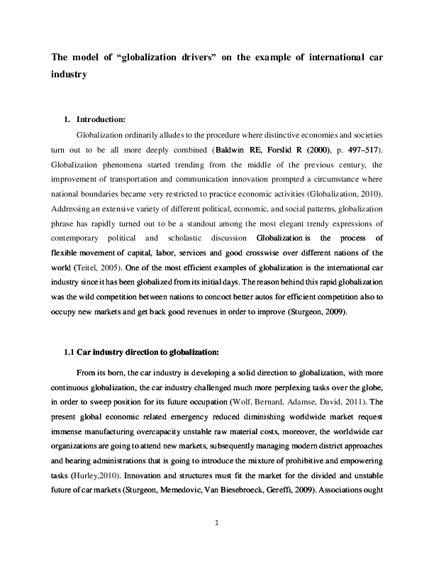 (DOC) The model of “globalization drivers” on t he example of ...