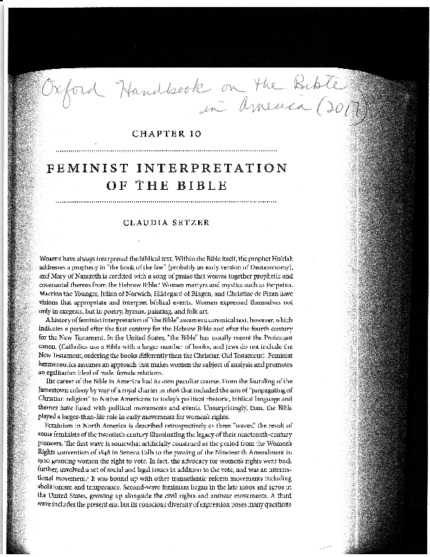 (PDF) Feminist Interpretation of the Bible