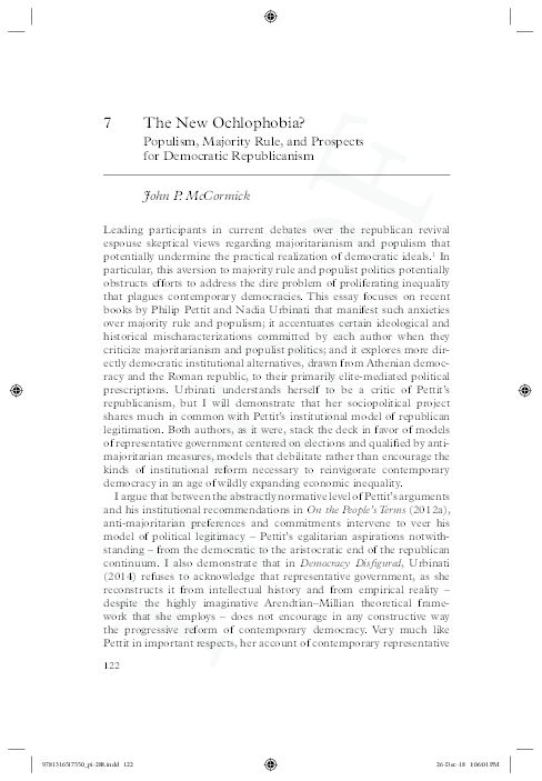 (PDF) The new ochlophobia? Populism, majority rule and prospects for ...