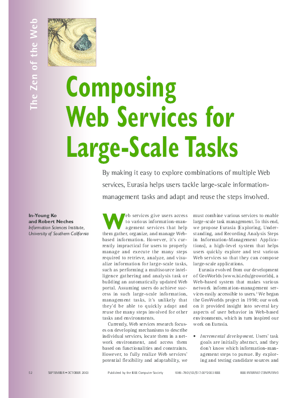 (PDF) Composing Web Services for Large-Scale Tasks