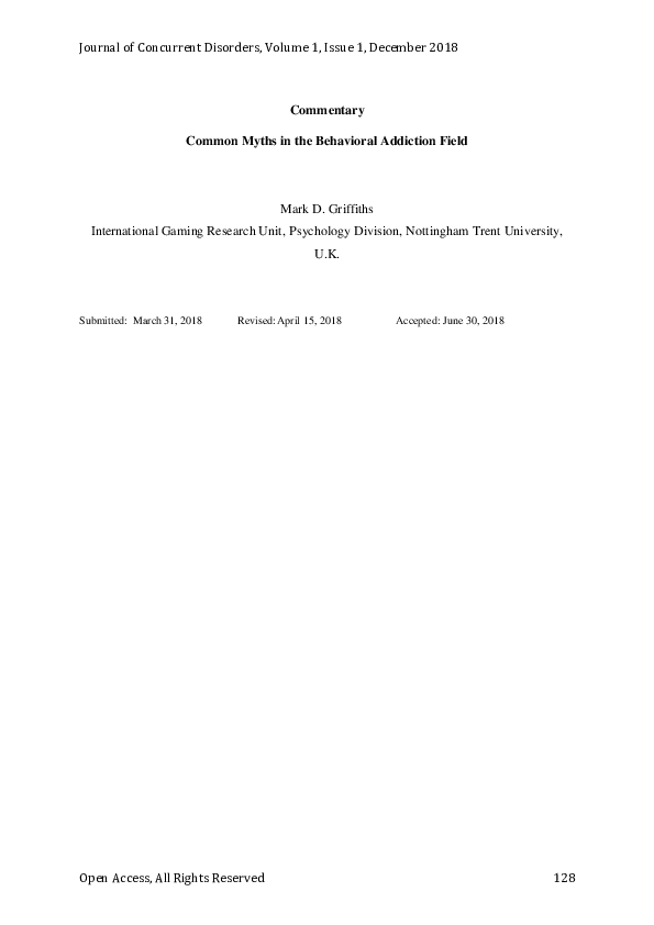 (PDF) Griffiths, M.D. (2005). A ‘components’ model of addiction within ...