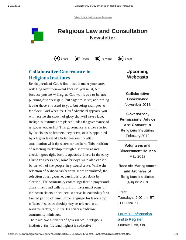(PDF) Collaborative Governance in Religious Institutes