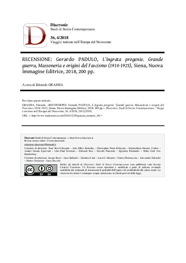 (PDF) Edoardo GRASSIA, Recensione: Gerardo PADULO, L’ingrata progenie ...