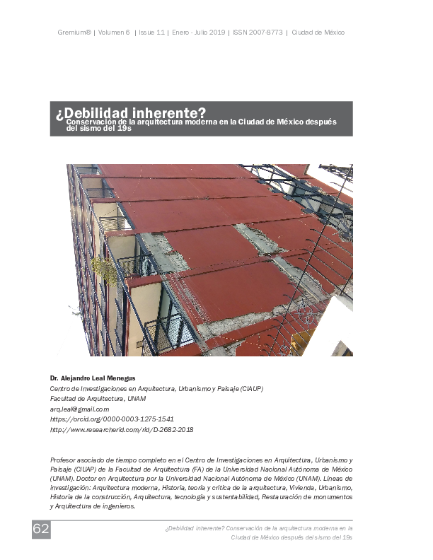 (PDF) Intrinsic weakness? Preservation of Modern architecture in Mexico ...