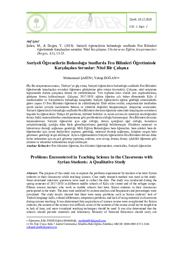 (PDF) Problems Encountered in Teaching Science in the Classrooms with ...