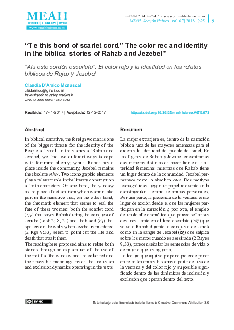 (PDF) “Tie this bond of scarlet cord.” The color red and identity in ...