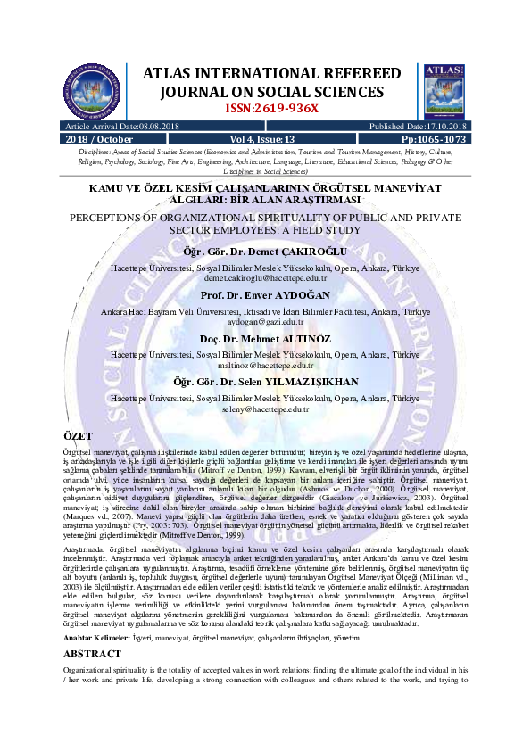 (PDF) ATLAS INTERNATIONAL REFEREED JOURNAL ON SOCIAL SCIENCES ...