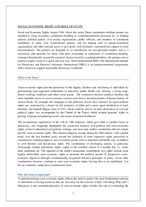 (DOC) SOCIAL ECONOMIC RIGHT AND ROLE OF STATE | Suvo Chatterjee ...