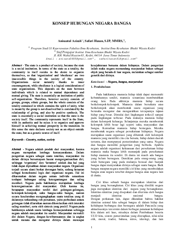 (DOC) Konsep negara bangsa di malaysia | Mohamad Rofahmi Zainal Abidin ...