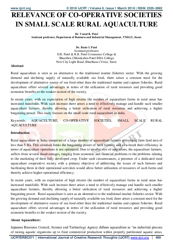 (PDF) 26 - Relevance Of Co-Operative Societies In Small Scale Rural ...