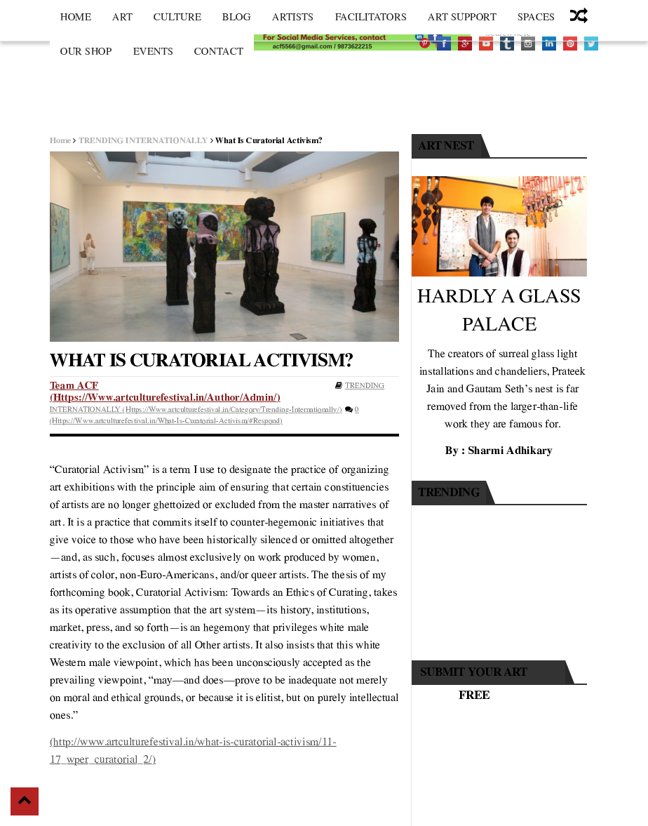 (PDF) What Is Curatorial Activism?
