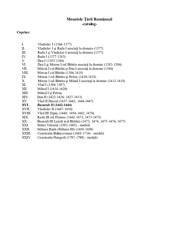 (PDF) Monetele Ţării Româneşti -catalog- 16. Monetele lui Basarab II
