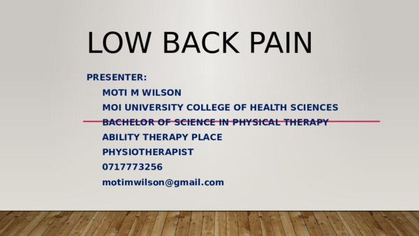 (PPT) LOW BACK PAIN presentation Autosaved