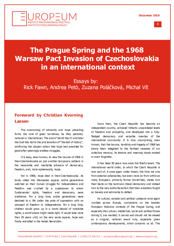 (PDF) The Prague Spring and the 1968 Warsaw Pact Invasion of ...
