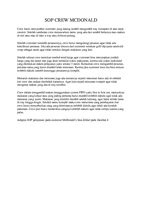 (DOC) Tugas sop mcdonald